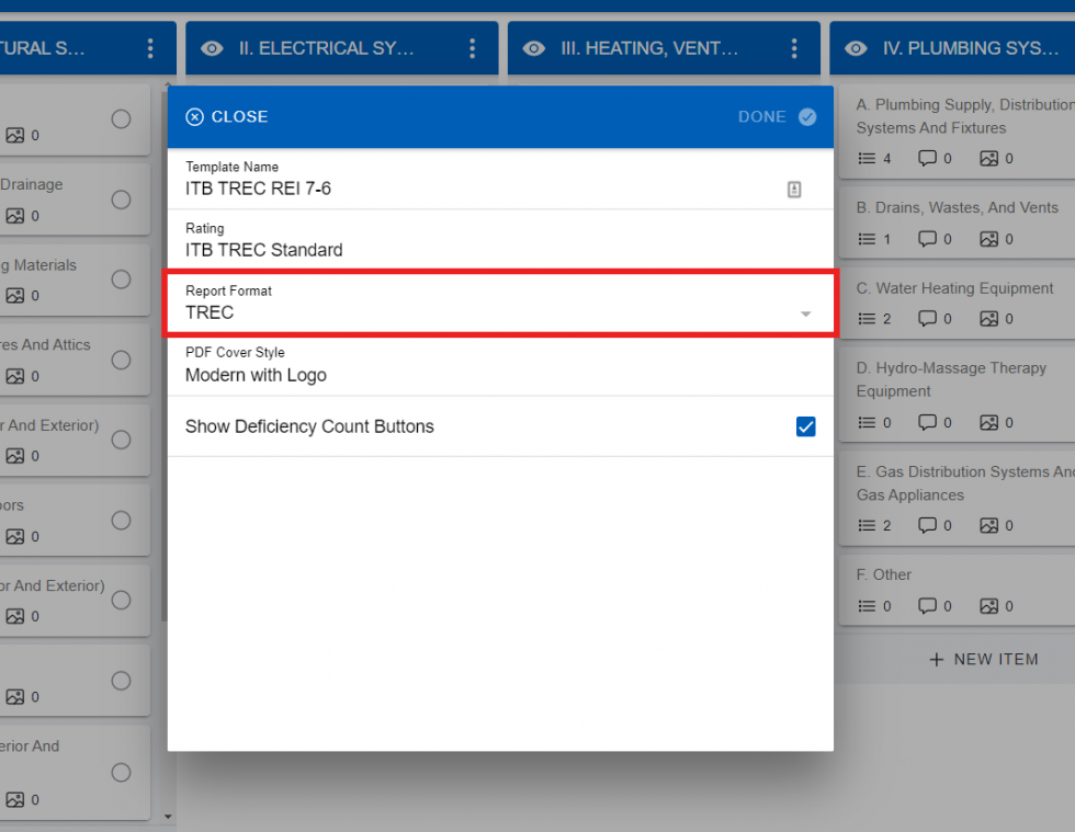 Using the TREC Template - Inspector Toolbelt Home Inspection Software App