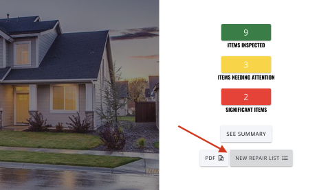 Repair List Generator - Inspector Toolbelt Home Inspection Software App