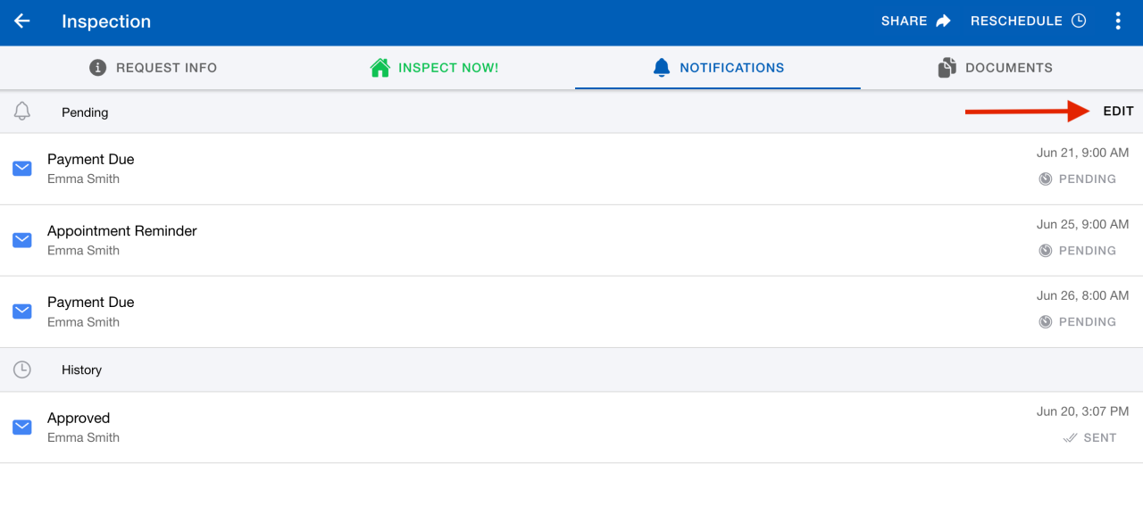 How to Cancel/Delete Pending Notifications - Inspector Toolbelt Home ...