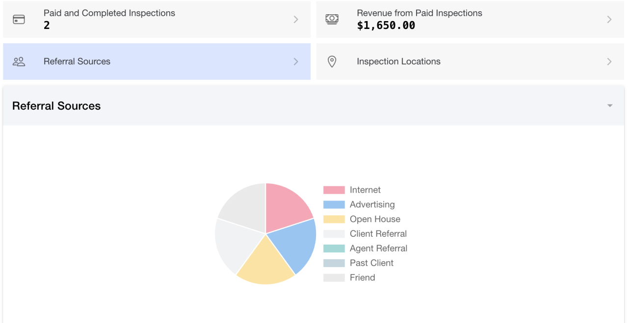 Custom Referral Sources - Inspector Toolbelt Home Inspection Software App